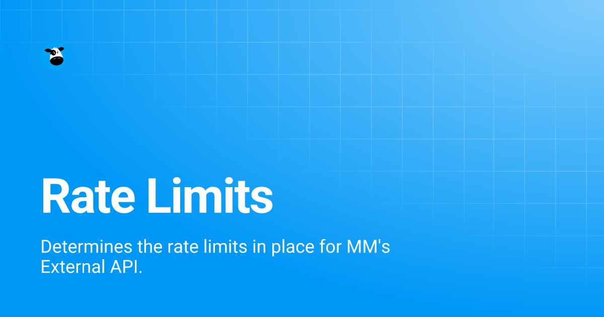 Rate Limits | Milk Moovement API